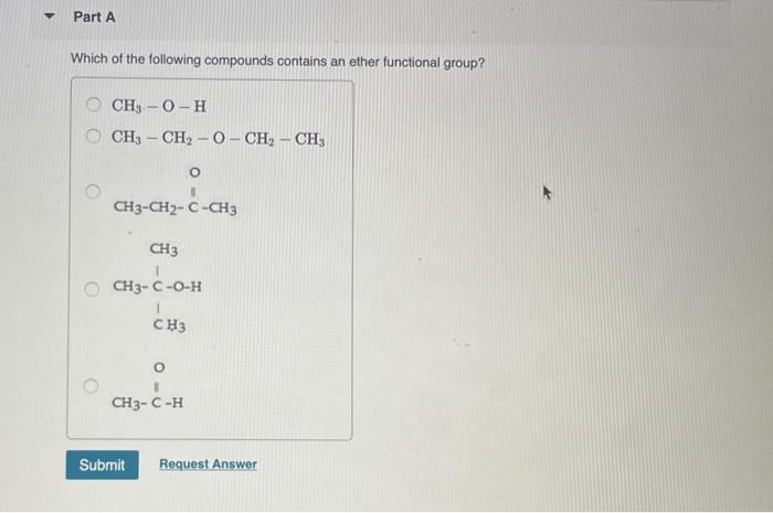 Solved Part A Which of the following compounds contains an | Chegg.com