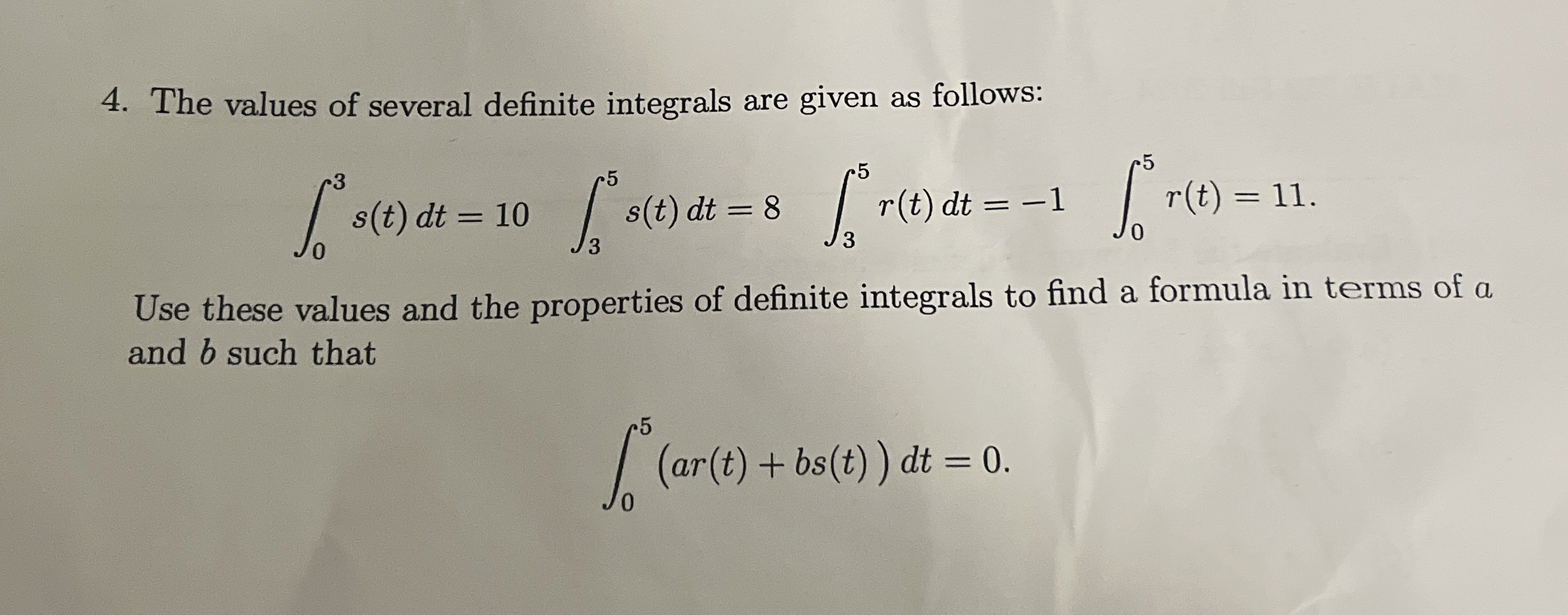 Solved The values of several definite integrals are given as | Chegg.com