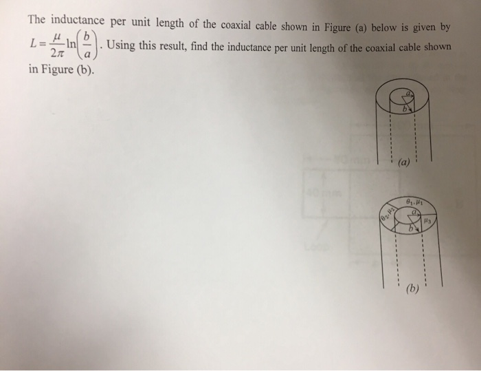 Solved The inductance per unit length of the coaxial cable | Chegg.com