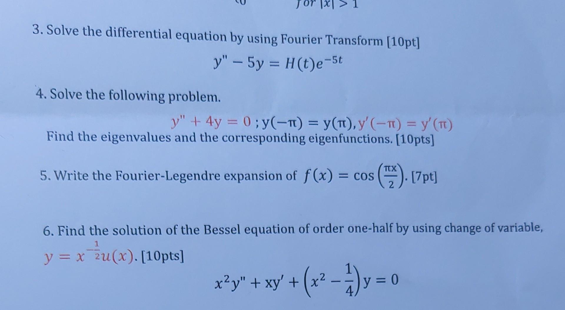 Solved 3. Solve the differential equation by using Fourier | Chegg.com