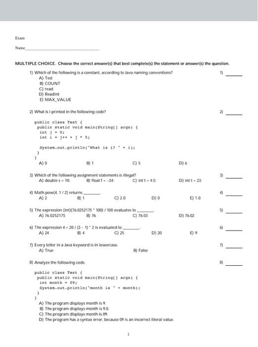 Solved MULTIPLE CHOICE. Choose the correct answer(s) that | Chegg.com