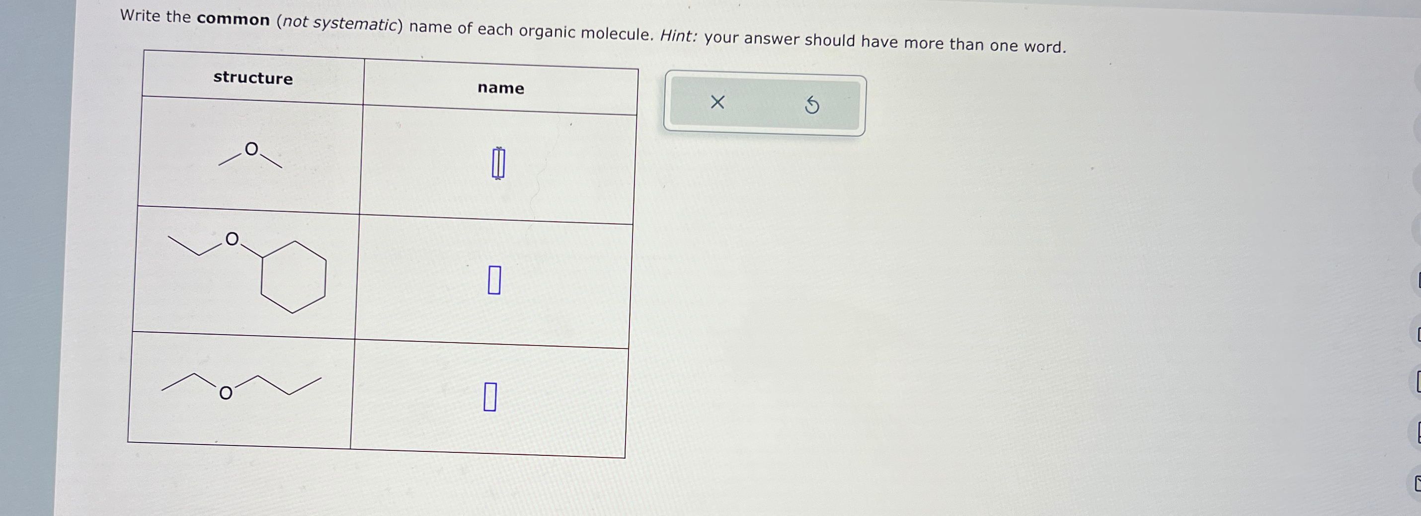 Solved Write the common (not systematic) ﻿name of each | Chegg.com