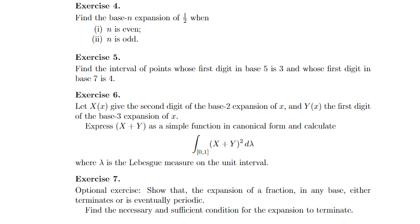 Solved Exercise 4.Find the base- n ﻿expansion of 12 | Chegg.com