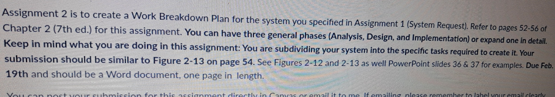 Solved Assignment 2 ﻿is to create a Work Breakdown Plan for | Chegg.com
