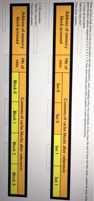 Solved show the final cache contents for each cache There | Chegg.com