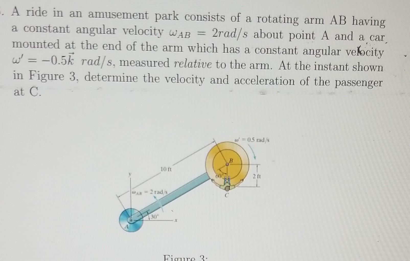 Solved A ride in an amusement park consists of a rotating | Chegg.com
