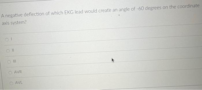 Solved A negative deflection of which EKG lead would create | Chegg.com