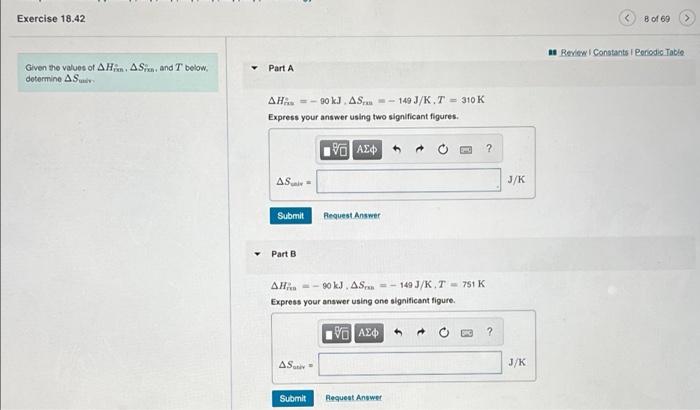 Solved Exercise 18.42 8 of 69 as Review Constants I Porodic | Chegg.com