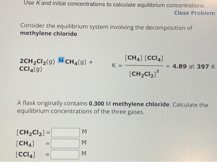 Solved Use K and initial concentrations to calculate | Chegg.com