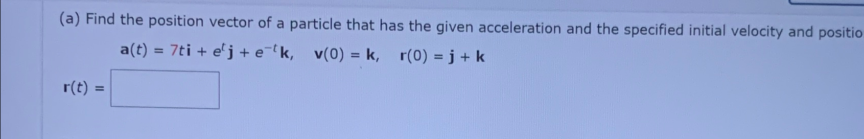 Solved (a) ﻿Find the position vector of a particle that has | Chegg.com
