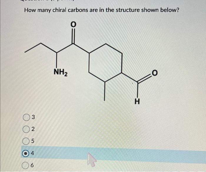 Solved How many chiral carbons are in the structure shown | Chegg.com