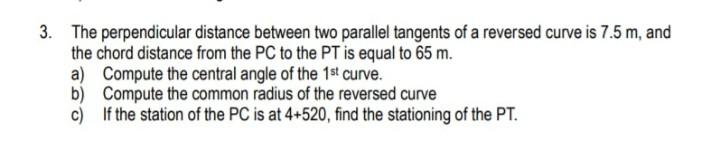 Solved 3. The perpendicular distance between two parallel | Chegg.com