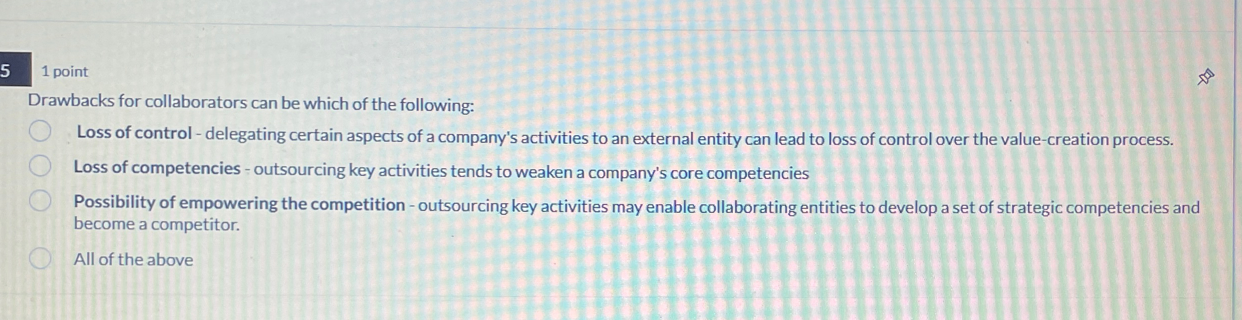 Solved 51 ﻿pointDrawbacks for collaborators can be which of | Chegg.com