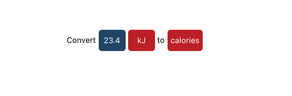 Solved Convert 23.4 kJ to calories | Chegg.com Solved Convert 23.4 kJ to calories | Chegg.com