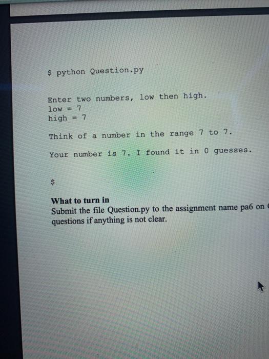 Solved Write a Python program that plays the other side of | Chegg.com