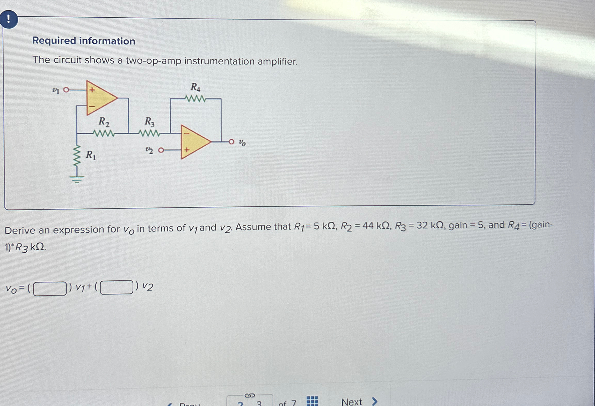 Solved Required informationThe circuit shows a two-op-amp | Chegg.com