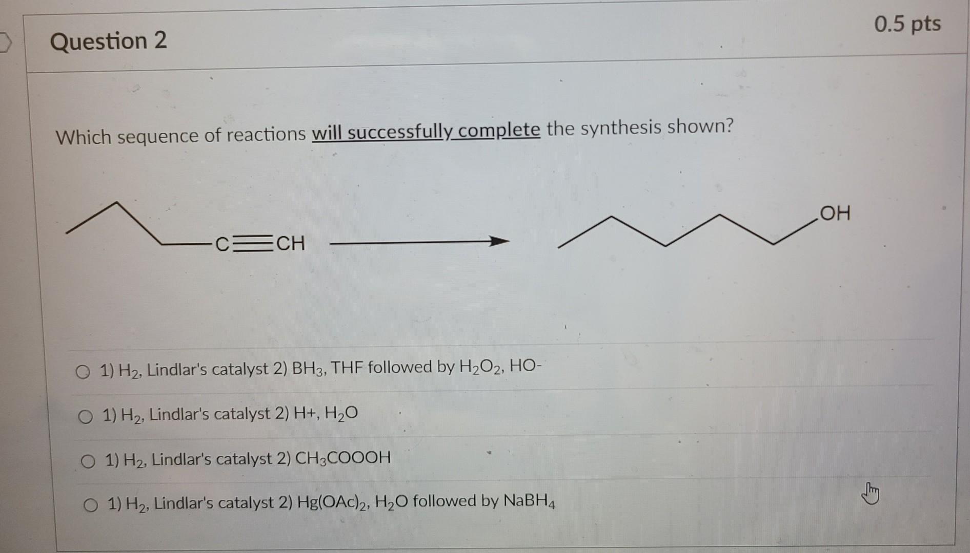 Solved Which sequence of reactions will successfully | Chegg.com