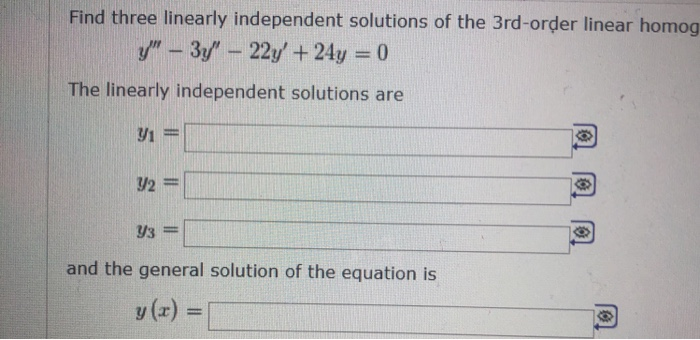 Solved Find two linearly independent solutions of the | Chegg.com