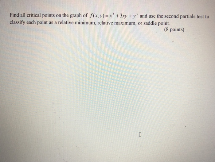 Solved Find all critical points on the graph of f(x, y) = x | Chegg.com