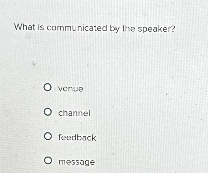 Solved What is communicated by the | Chegg.com