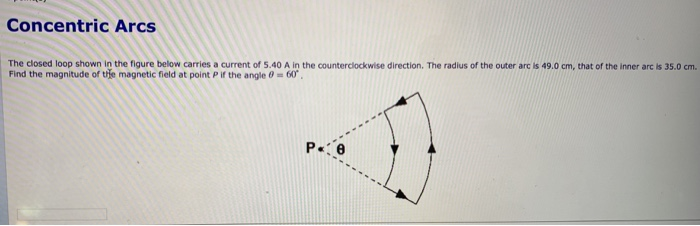 Solved Concentric Arcs The closed loop shown in the figure | Chegg.com