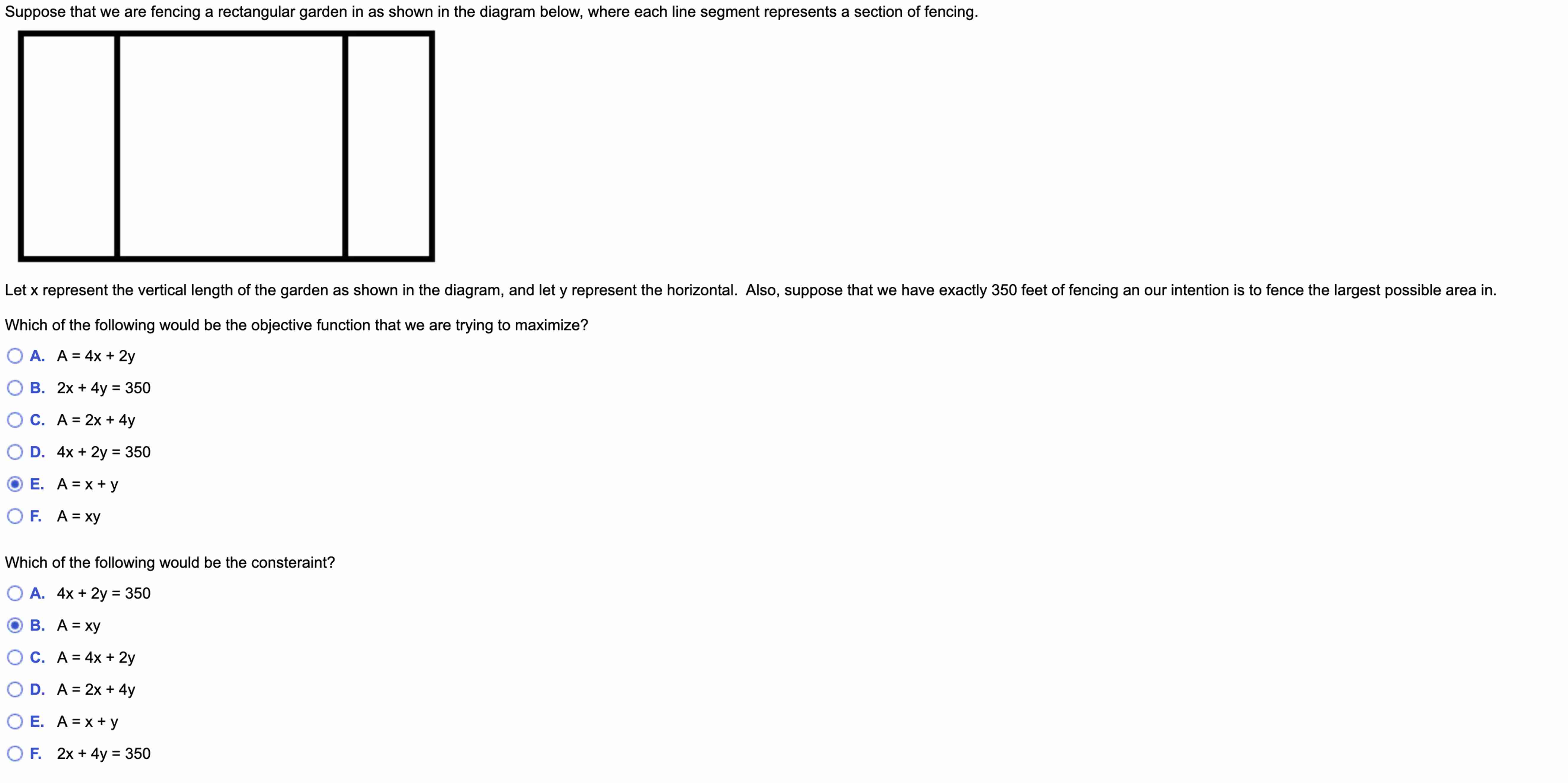 Solved Suppose that we are fencing a rectangular garden in | Chegg.com