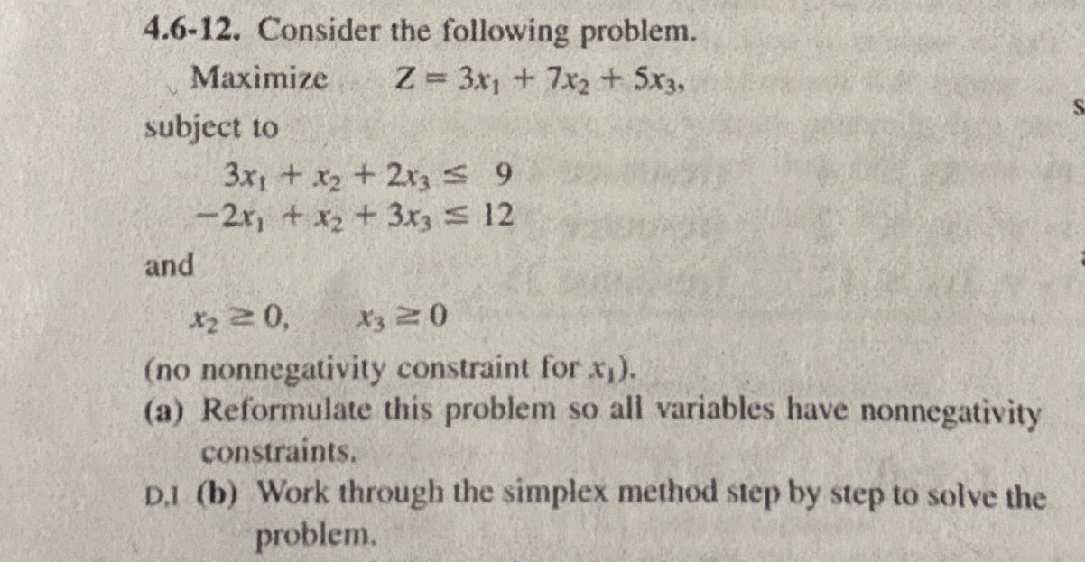 4.6-12. ﻿Consider the following problem. ﻿Maximize | Chegg.com