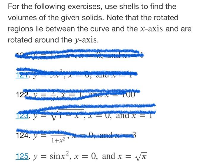 Solved For the following exercises, use shells to find the | Chegg.com