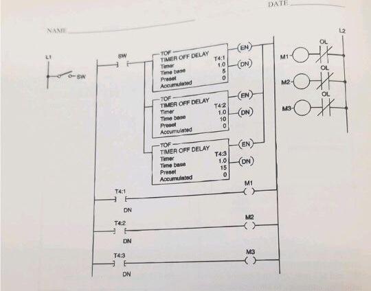 7-9 Implement the off-delay PLC program shown. In | Chegg.com