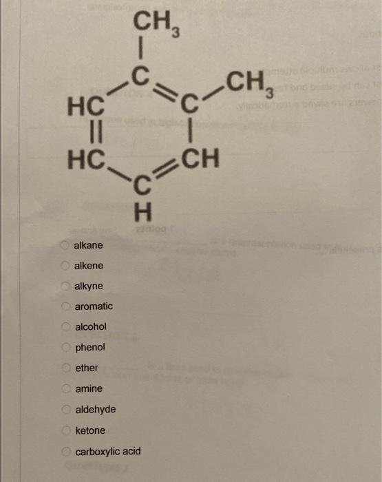 Solved What functional group is present in .... alkane | Chegg.com