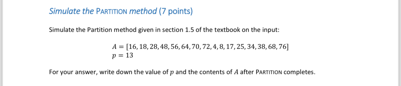 Solved Simulate the Partition method given in section 1.5 | Chegg.com