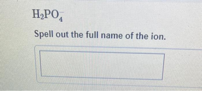 Solved Spell out the full name of the ion. | Chegg.com
