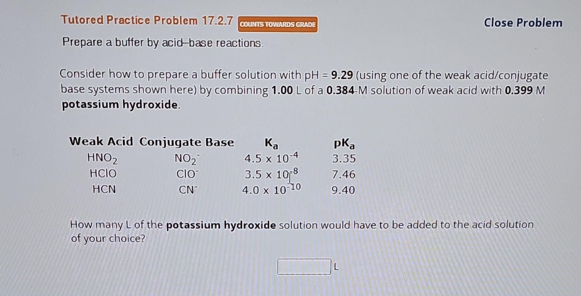 Solved Prepare a buffer by acid-base reactions. Consider how | Chegg.com