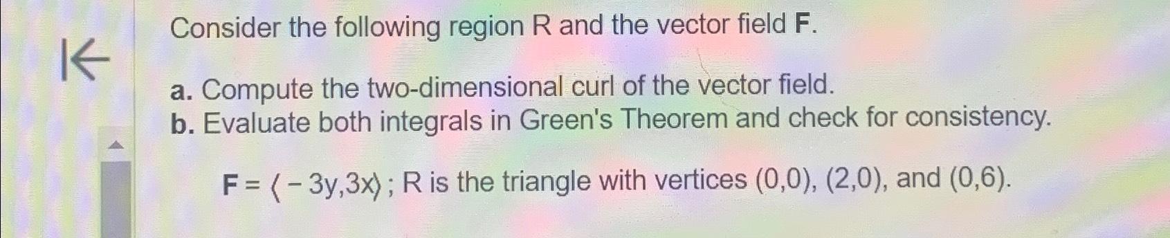 Solved Consider the following region R ﻿and the vector field | Chegg.com