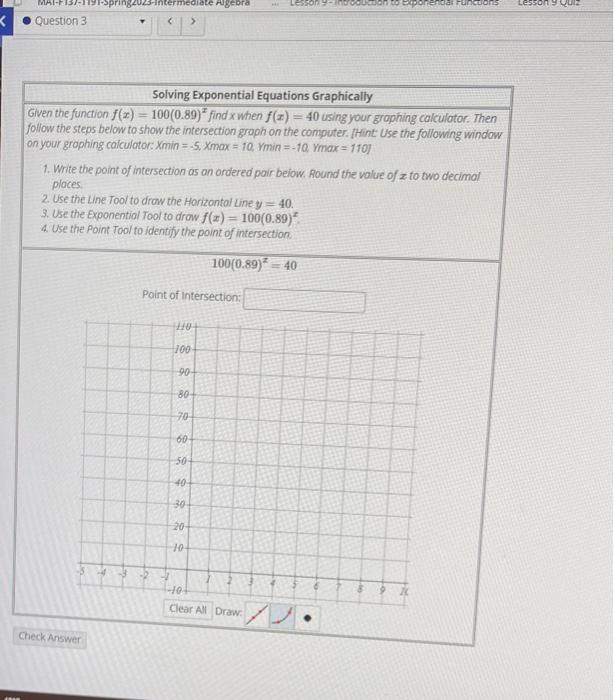 Solved Solving Exponential Equations Graphically Given the | Chegg.com
