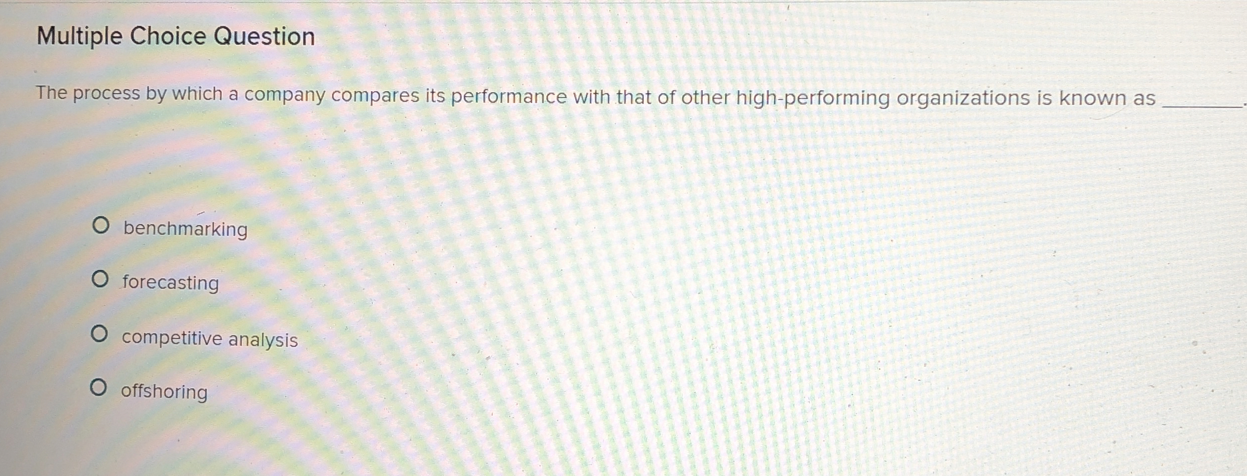 Solved Multiple Choice QuestionThe process by which a | Chegg.com