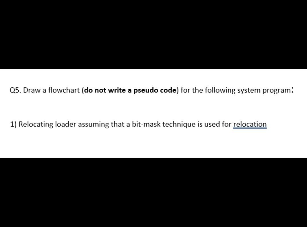 Solved Q5. Draw a flowchart (do not write a pseudo code) for | Chegg.com