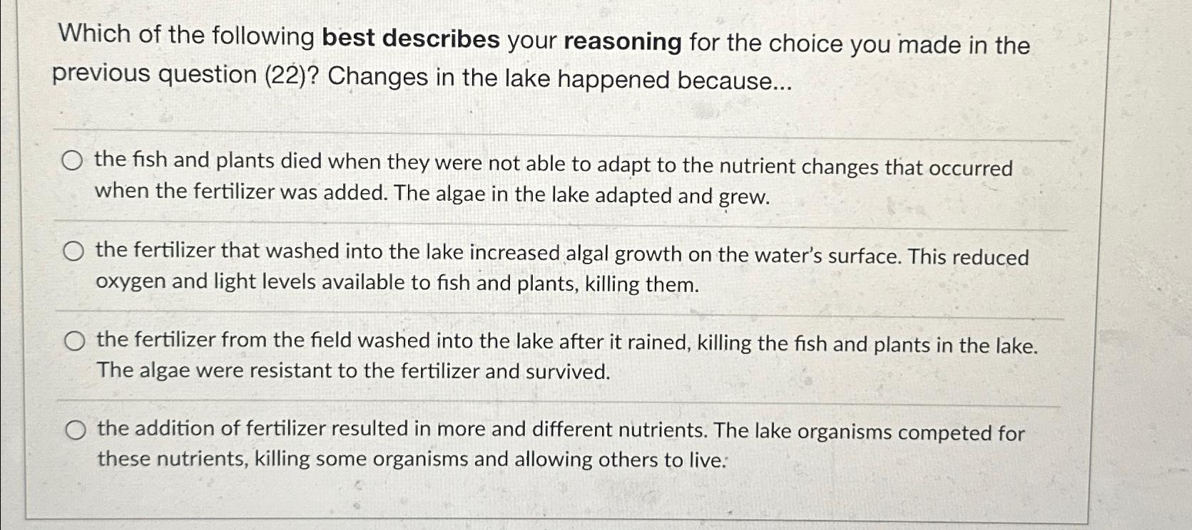Solved Which of the following best describes your reasoning | Chegg.com