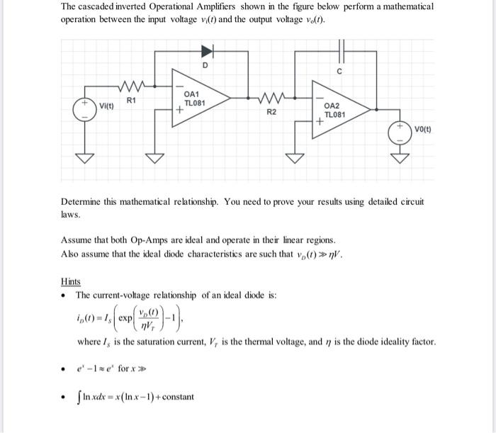 Solved The cascaded inverted Operational Amplifiers shown in | Chegg.com