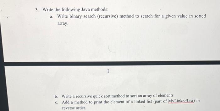 Solved 3. Write the following Java methods: a. Write binary | Chegg.com
