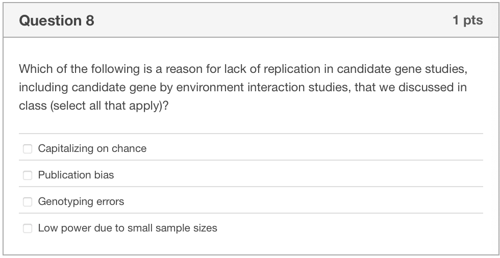 Solved Question 8Which of the following is a reason for lack | Chegg.com