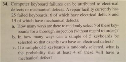 Solved Computer keyboard failures can be attributed to | Chegg.com