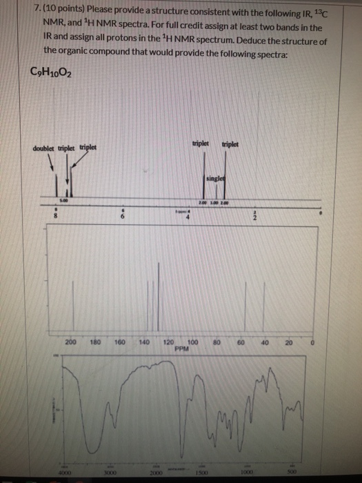 Solved 7.(10 points) Please provide a structure consistent | Chegg.com