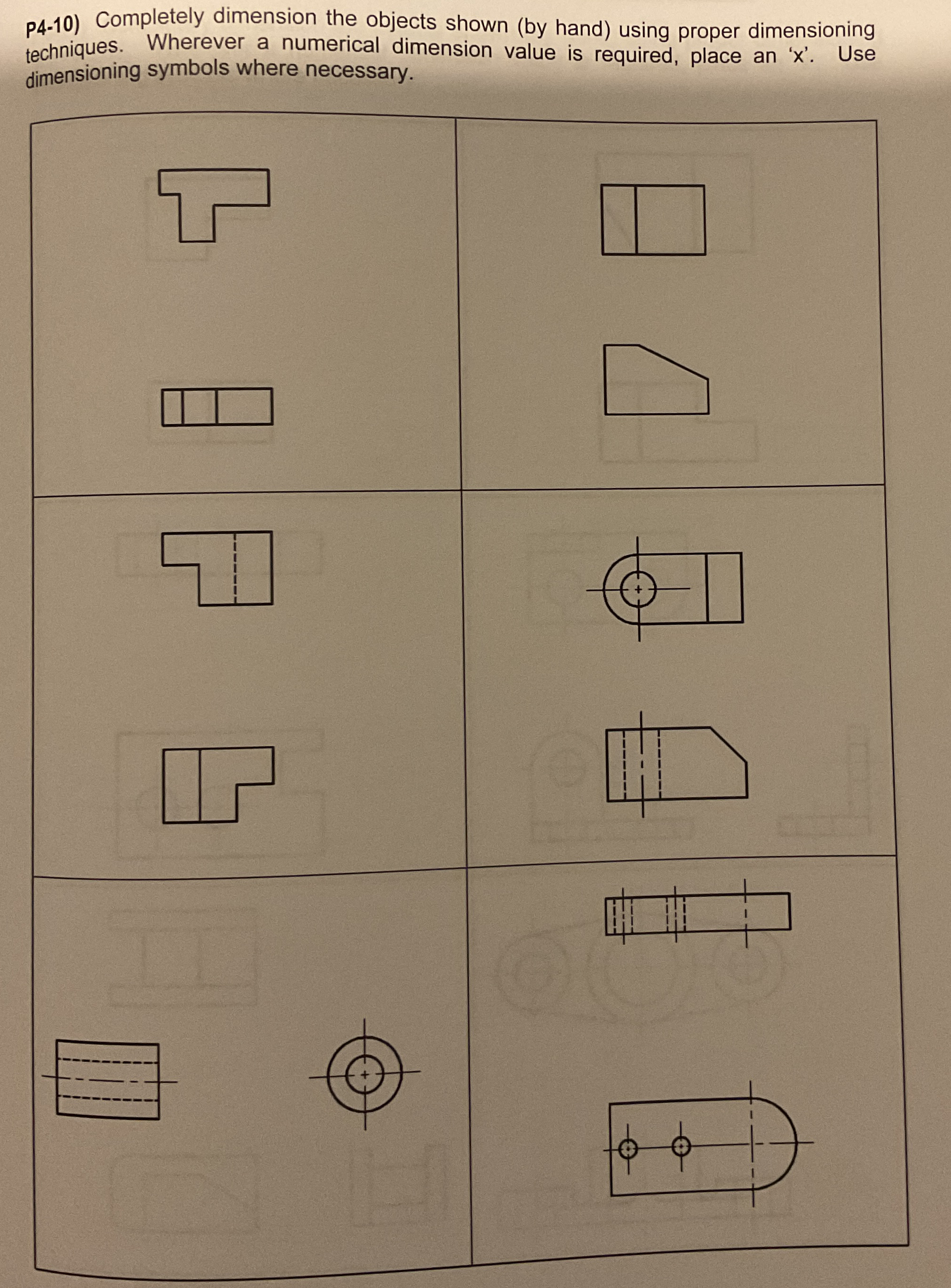 Solved Completely dimension the object shown by hand using | Chegg.com