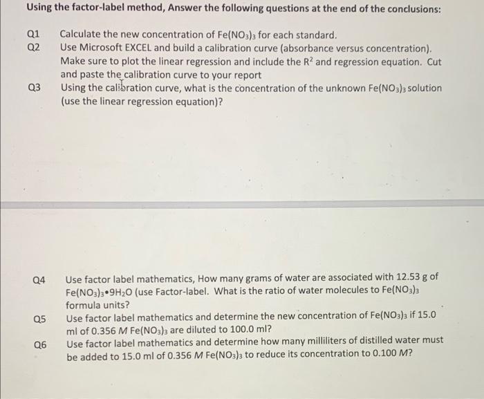 Solved Using the factor-label method, Answer the following | Chegg.com