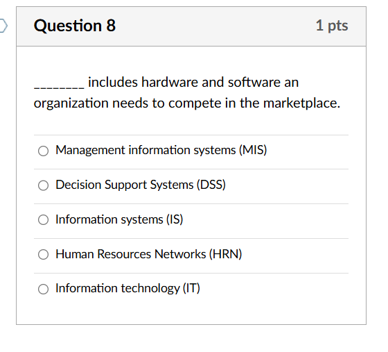 Solved Question 8includes hardware and software | Chegg.com