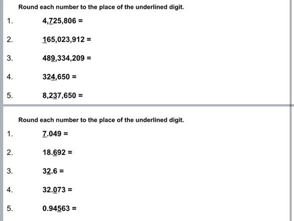Solved Round each number to the place of the underlined | Chegg.com