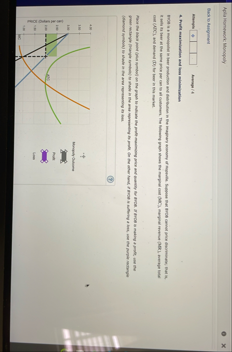 Solved Aplia Homework: MonopolyBack to AssignmentAtempts | Chegg.com