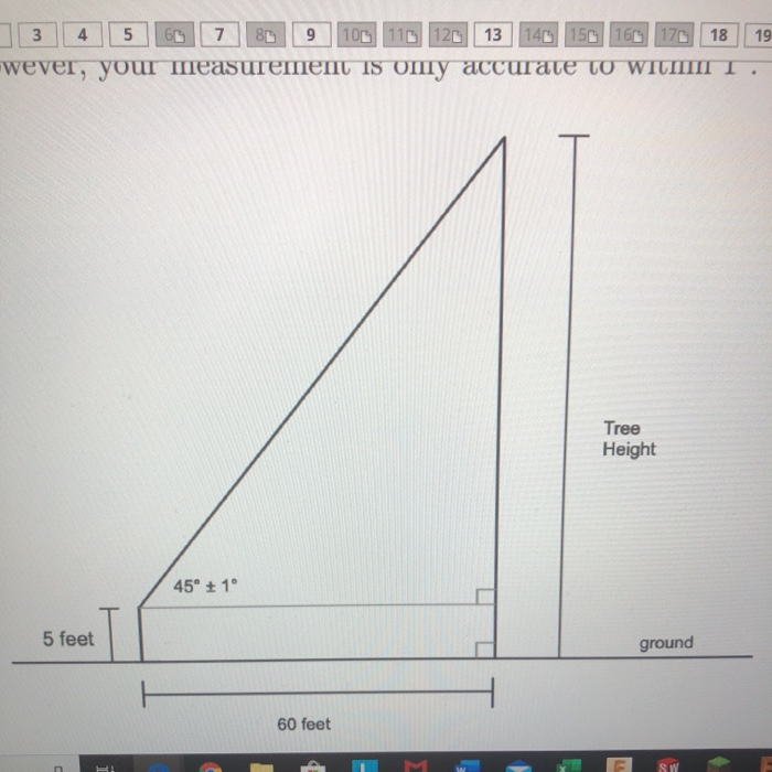 Solved You are standing 60 feet away from a tree. The | Chegg.com