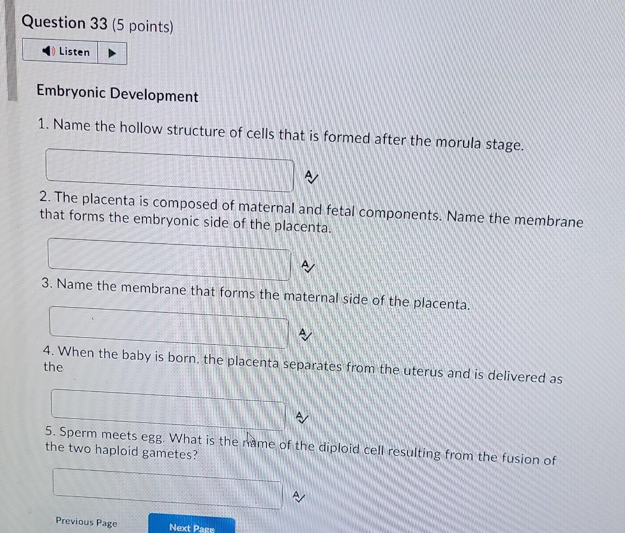 Solved Embryonic Development 1. Name the hollow structure of | Chegg.com